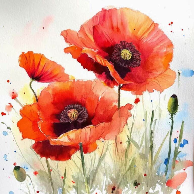 lll Aquarell Mohnblumen malen | | kreative-kunsttechniken.de